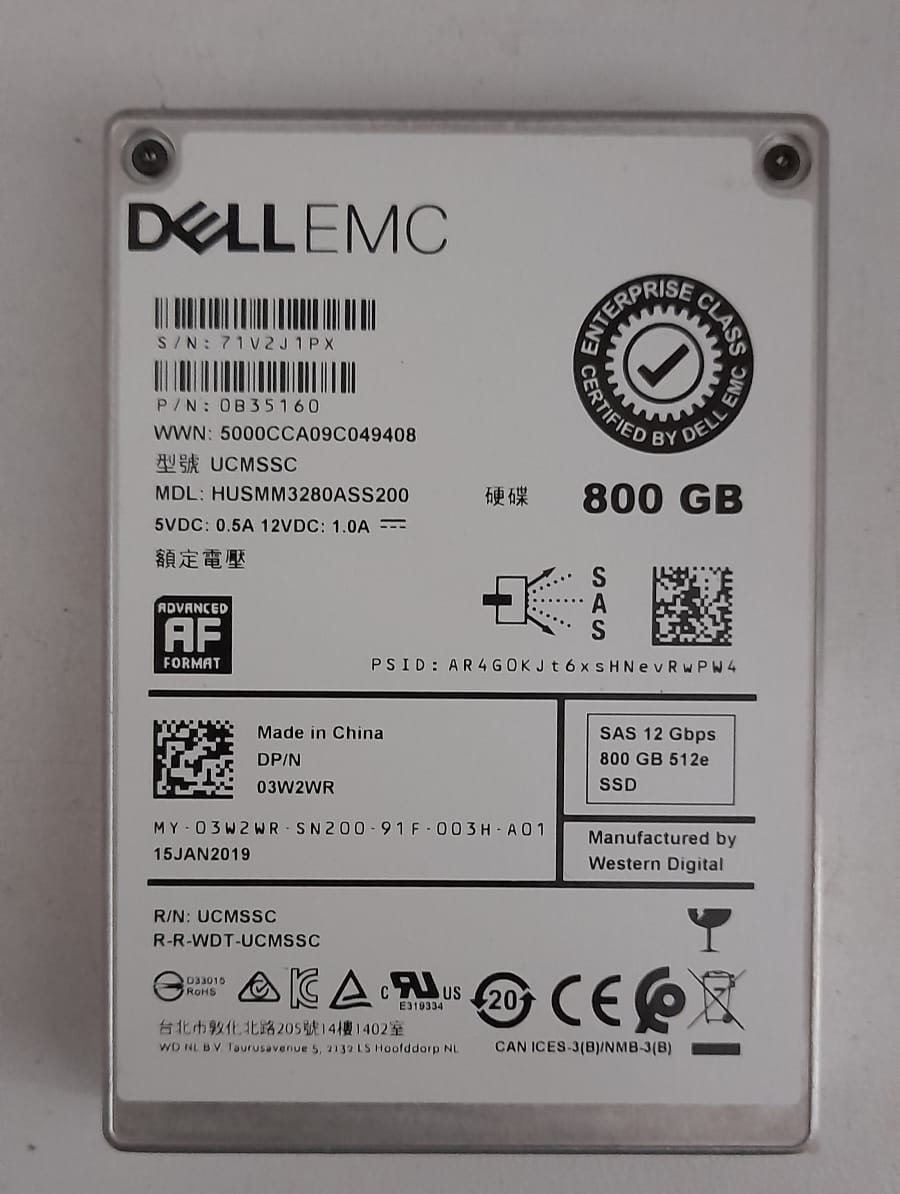 DELL EMC 800GB SAS 12Gbps 512e